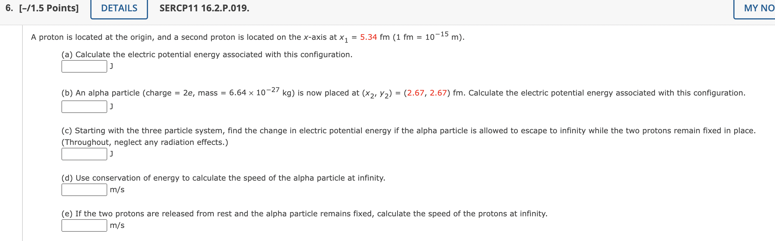 Solved A proton is located at the origin, and a second | Chegg.com