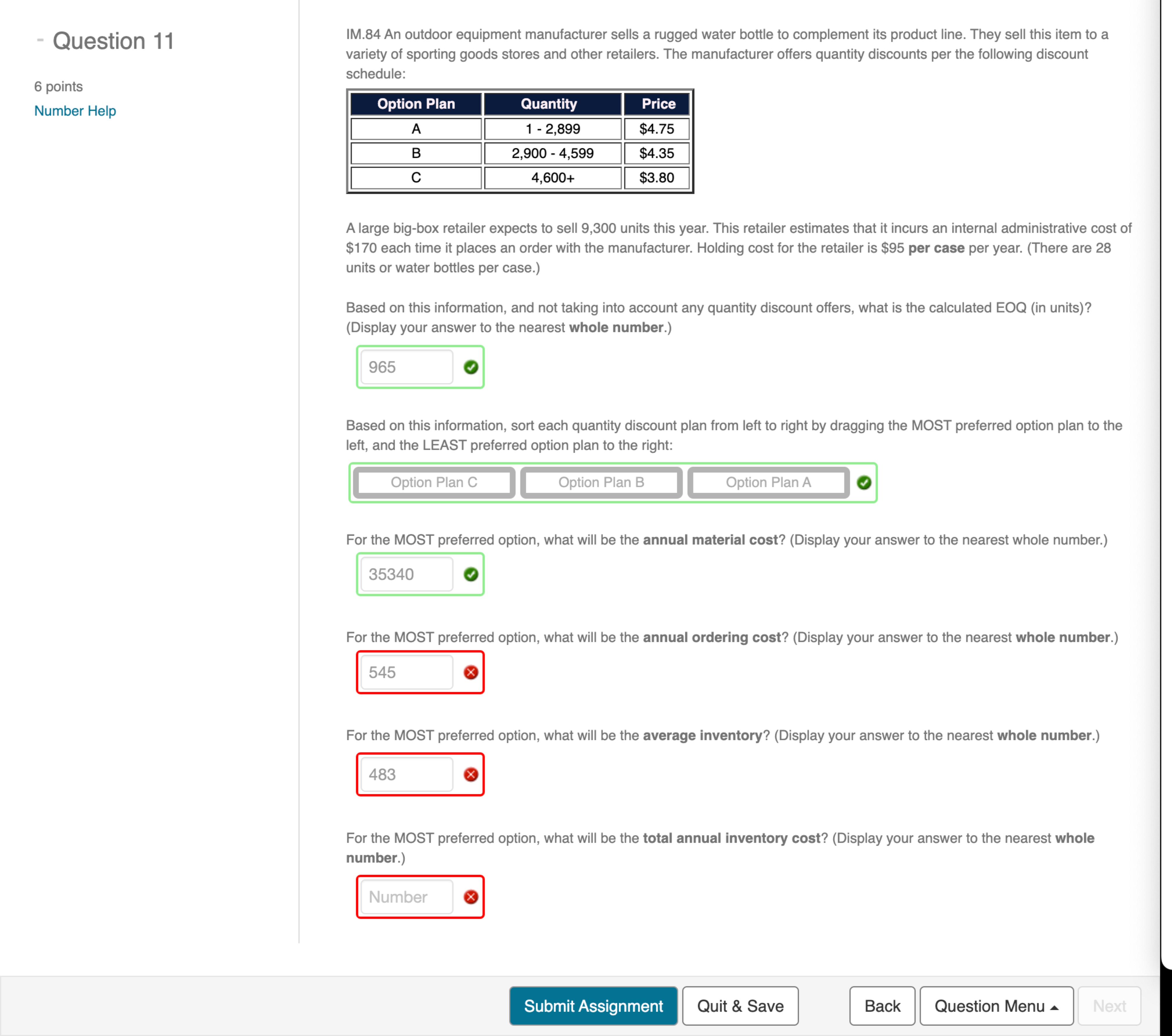 Solved For the MOST preferred option, what will be the | Chegg.com