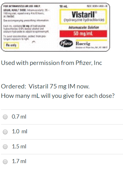 Solved FOR TRISCULAR USE ONLY LUDOSE 100 mg Vistaril | Chegg.com