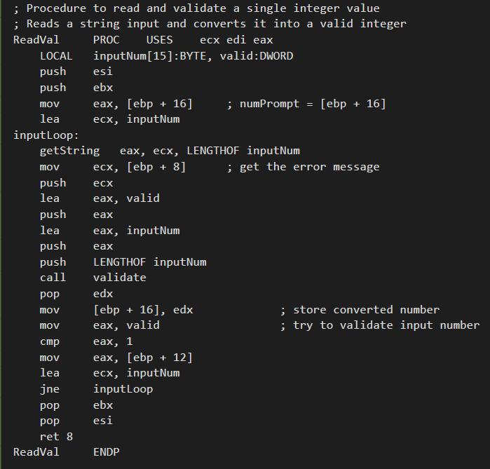 Solved INCLUDE Irvine32.inc ; Macro to get a string input | Chegg.com