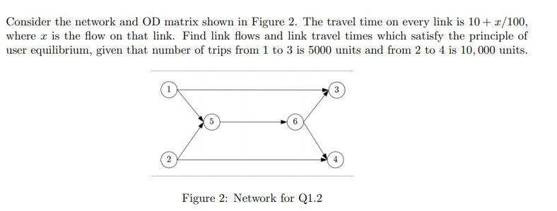 Solved Consider the network and OD matrix shown in Figure 2. | Chegg.com