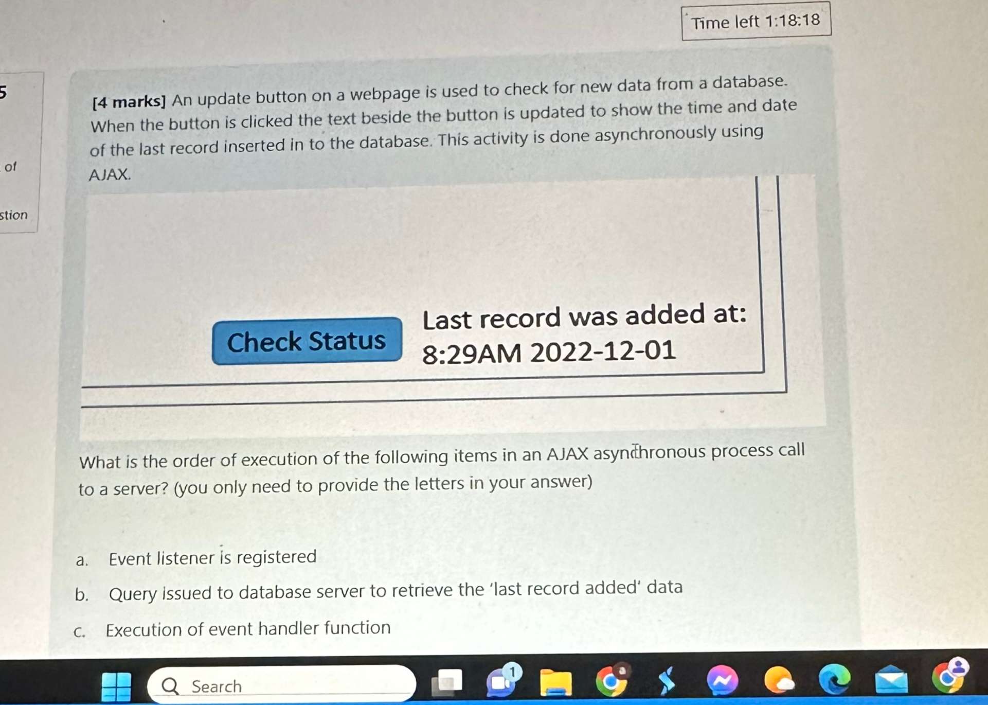 Solved [4 ﻿marks] ﻿An update button on a webpage is used to | Chegg.com