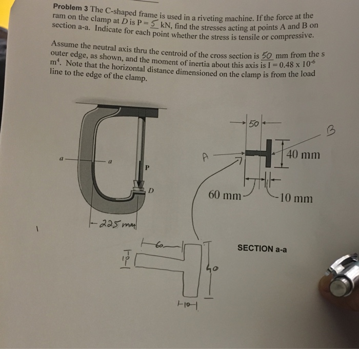 The C-shaped frame is used in a riveting machine. If | Chegg.com