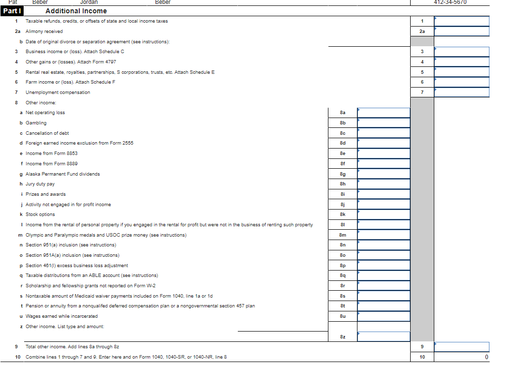 Pat and Jordan Beber are marrled and file a joint | Chegg.com