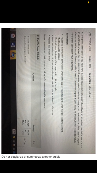 Solved Do not plagiarize or summarize another article Due No | Chegg.com