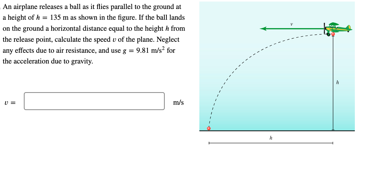 Solved An airplane releases a ball as it flies parallel to | Chegg.com
