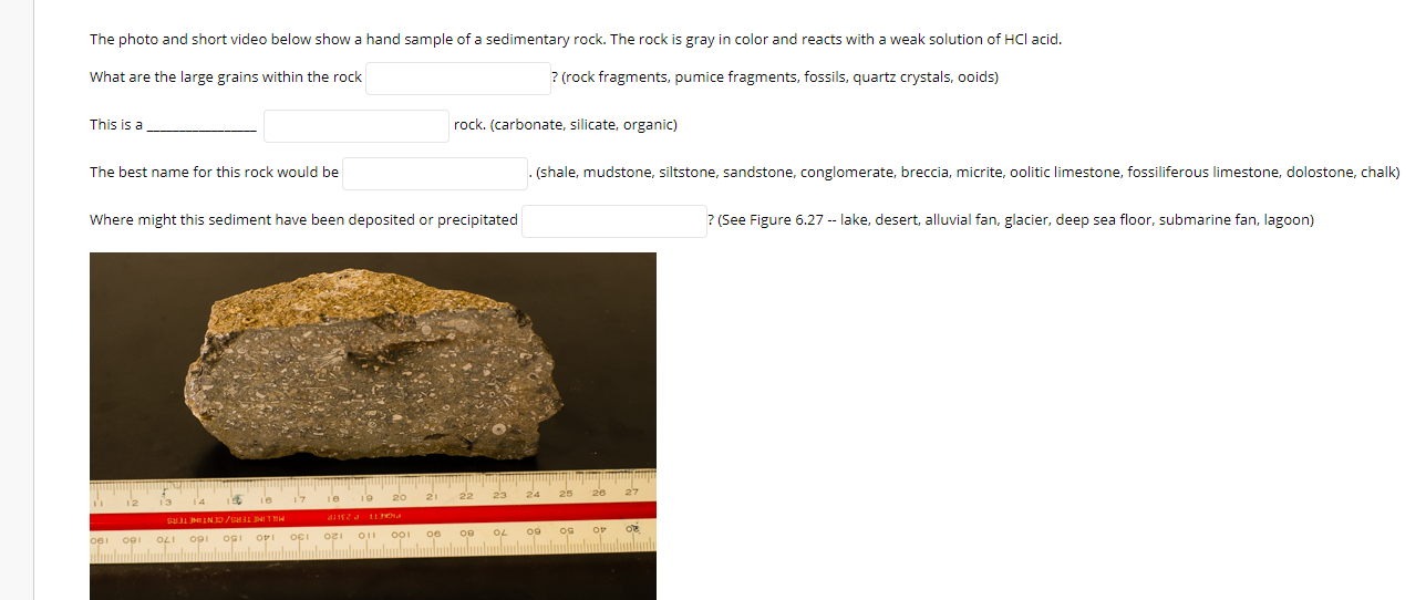 Solved The photo and short video below show a hand sample of | Chegg.com