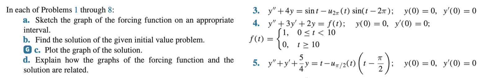 Solved In each of Problems 1 through 8: a. Sketch the graph | Chegg.com