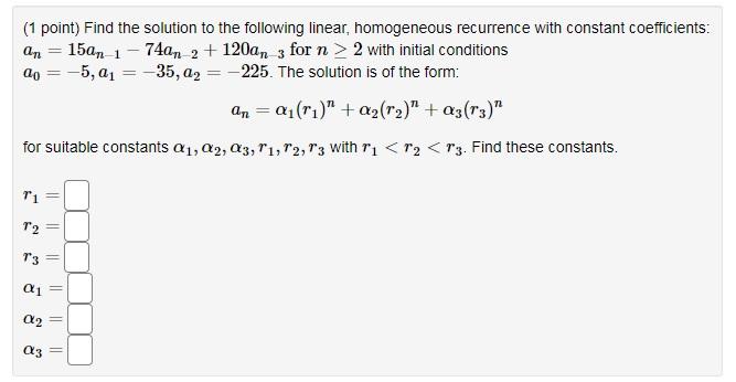 Solved Find the solution to the following linear, | Chegg.com