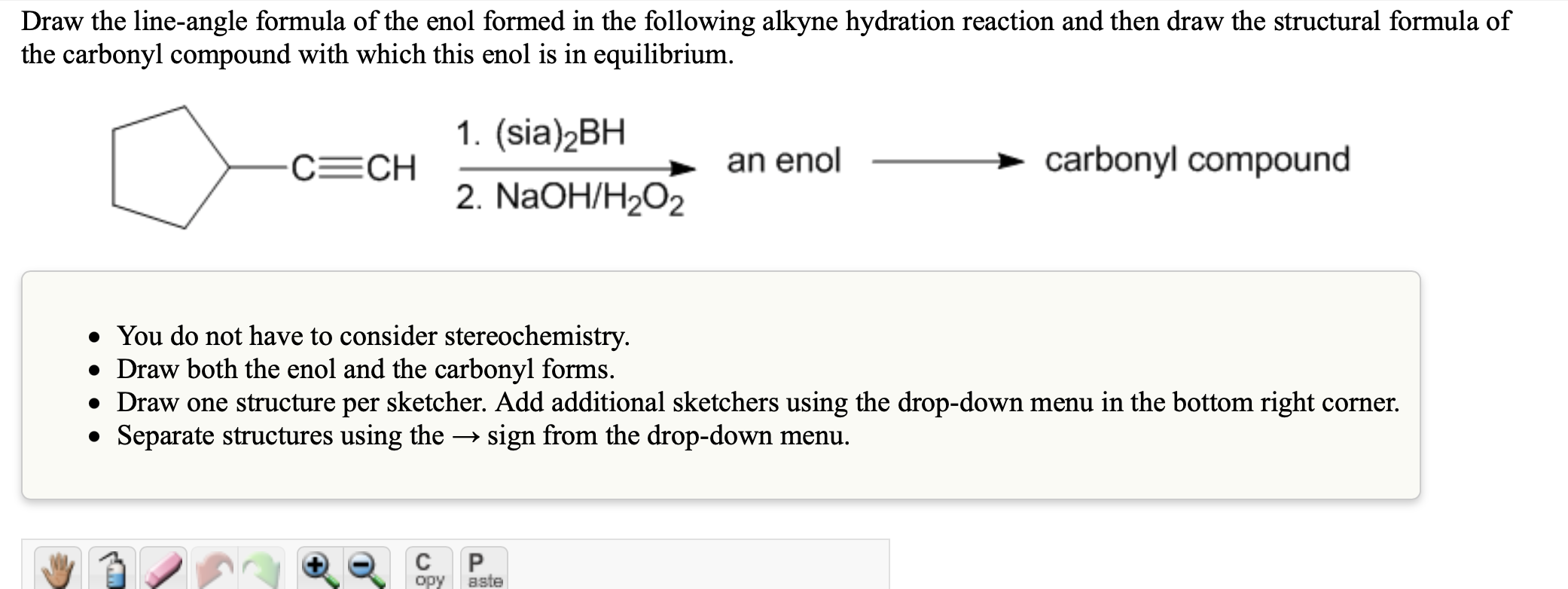 Solved Draw the line-angle formula of the enol formed in the | Chegg.com
