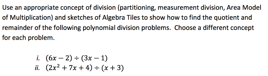 Solved Use an appropriate concept of division (partitioning, | Chegg.com