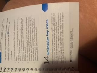 W 14 Emphasize key ideas. | Chegg.com
