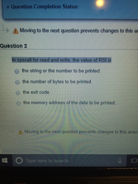 Solved In syscall for read and write, the value of RSI is | Chegg.com