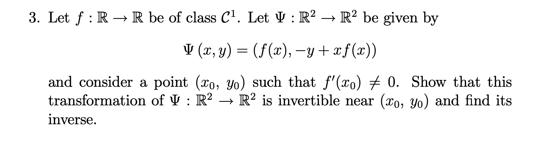 Solved 3. Let f: R → R be of class C1. Let V : R2 + R2 be | Chegg.com Solved 3. Let f: R → R be of class C1. Let V : R2 + R2 be | Chegg.com