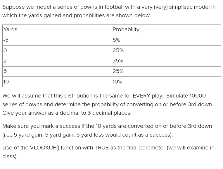 Solved Suppose we model a series of downs in football with a | Chegg.com