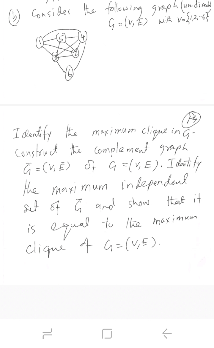 Solved (b) Consider the following graph (un-diredt G=(V,E) | Chegg.com