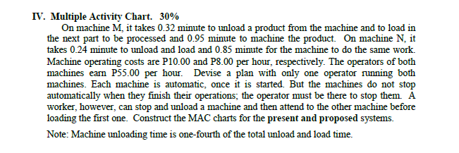 Solved Multiple Activity CHART : WORK STUDY and | Chegg.com