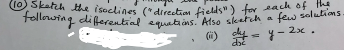 Solved том Р (10) Sketch the isoclines ("direction field | Chegg.com