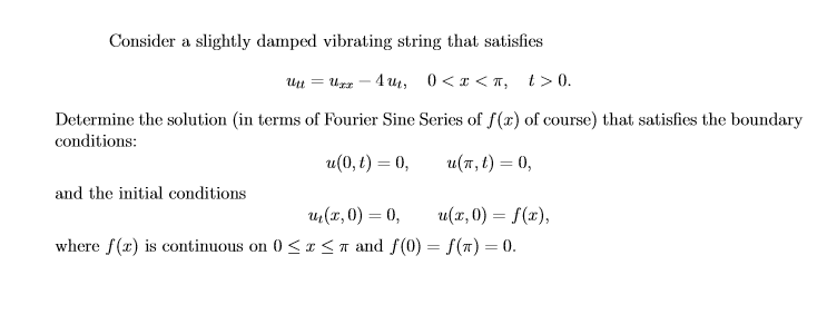 Solved Consider a slightly damped vibrating string that | Chegg.com