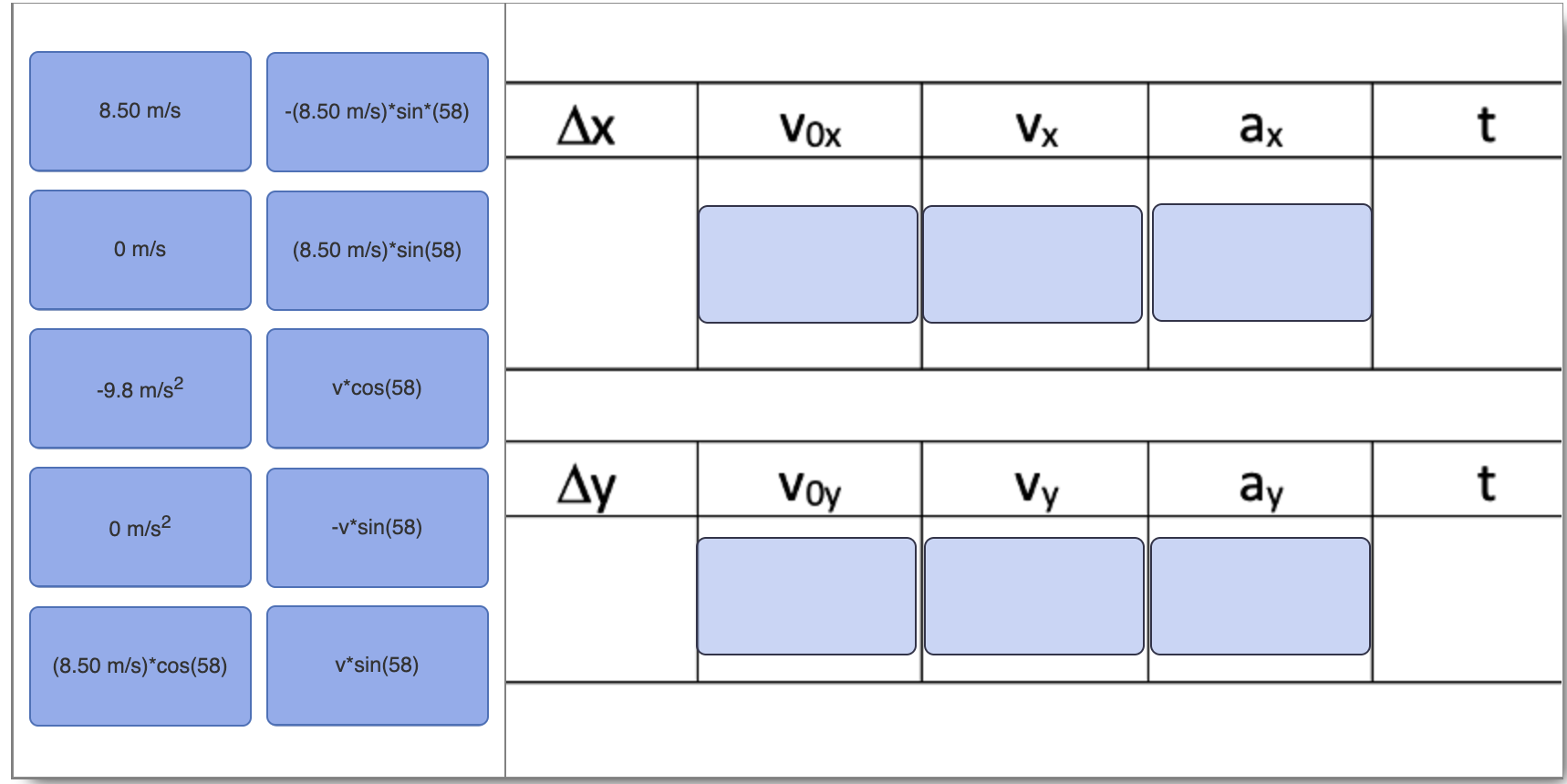 Solved A marble is thrown horizontally with a speed of 8.50 | Chegg.com