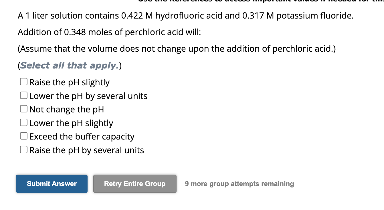 Solved A 1 liter solution contains 0.422M hydrofluoric acid | Chegg.com