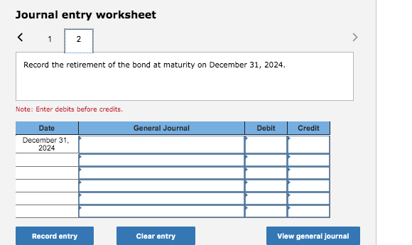 Solved Journal entry worksheet Record the issuance of the | Chegg.com