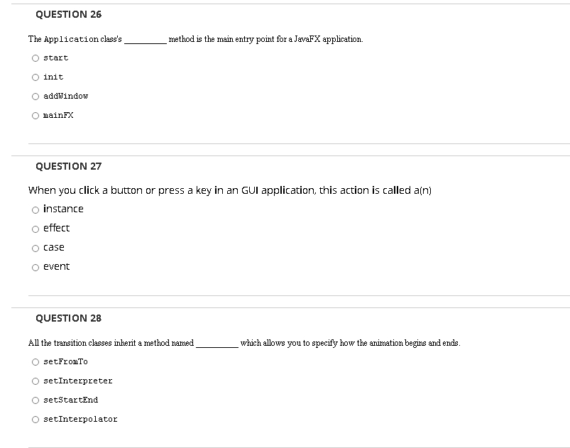 Solved QUESTION 26 The Application class's method is the | Chegg.com