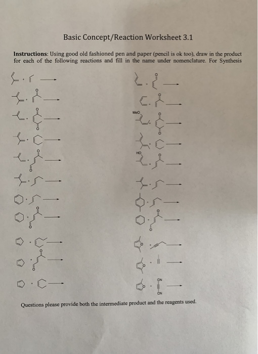 Solved Basic Concept/Reaction Worksheet 3.1 Instructions: | Chegg.com