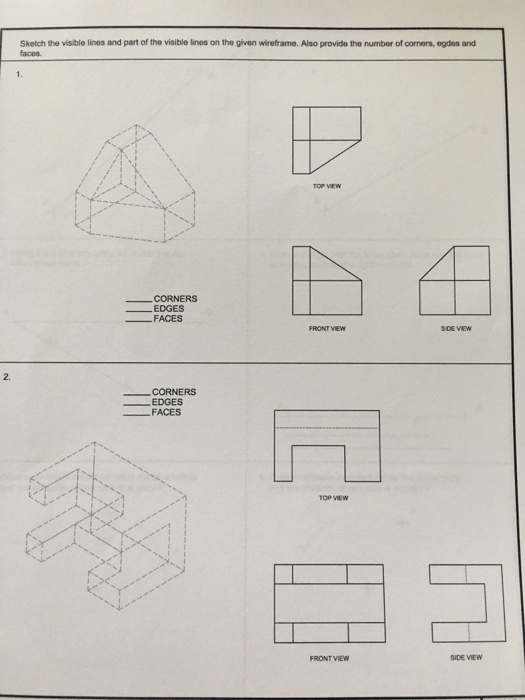 Solved 1. Sketch the three views required to describe the | Chegg.com