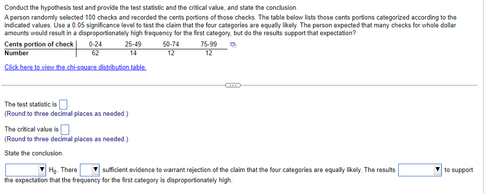 Solved Conduct the hypothesis test and provide the test | Chegg.com