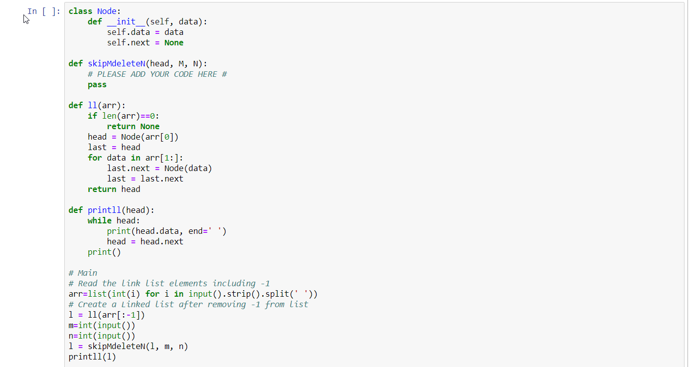 [Python] Delete every N nodes Send Feedback Given a | Chegg.com
