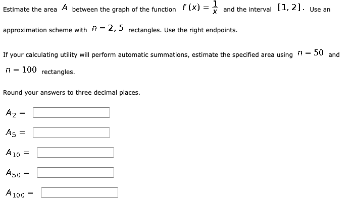 Solved = Estimate the area A between the graph of the | Chegg.com