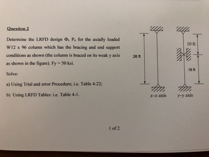 Solved Question2 Determine the LRFD design De Pn for the | Chegg.com