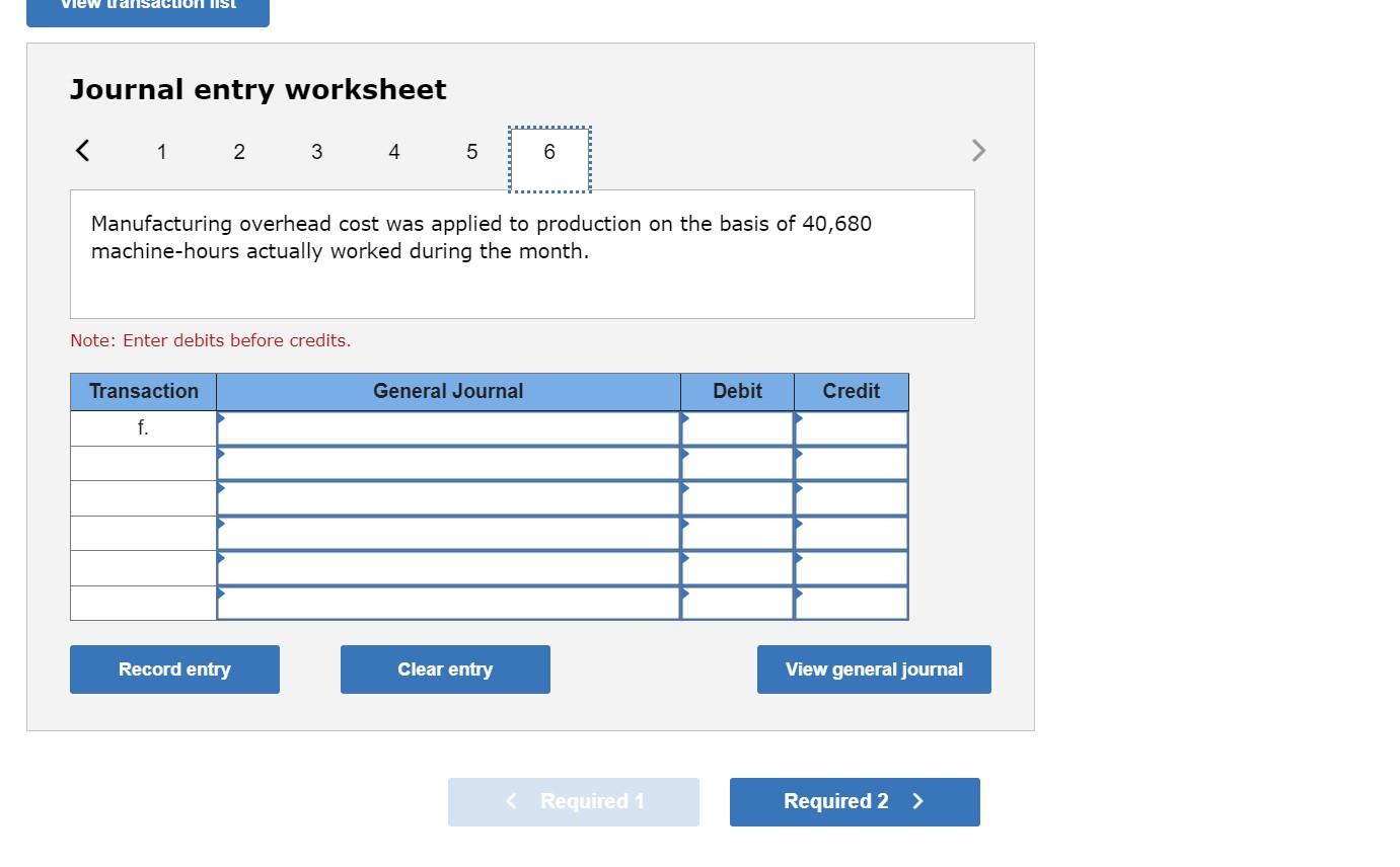 Solved Journal entry worksheet 6 Labor cost accrued in the | Chegg.com