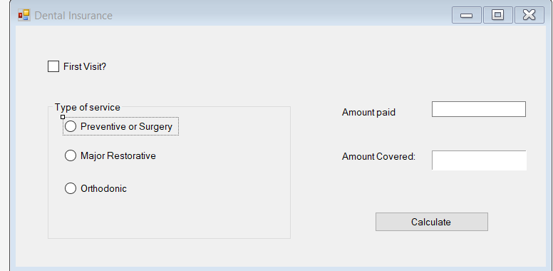 Solved Write a program for dental insurance claim | Chegg.com