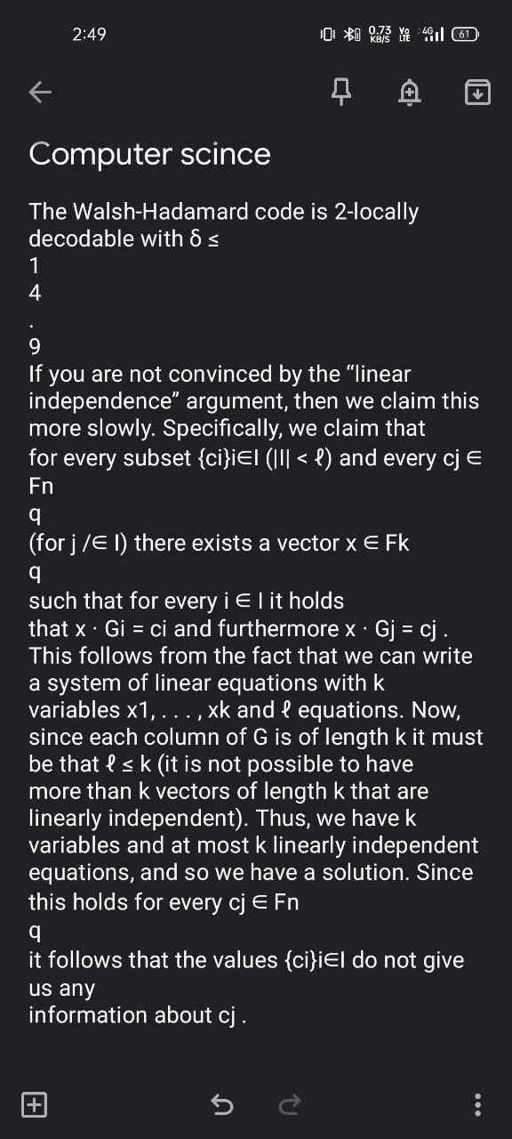 Solved 2:49 O *08373 vit 46,1 61 R ㅏ ♡ A Computer scince The | Chegg.com