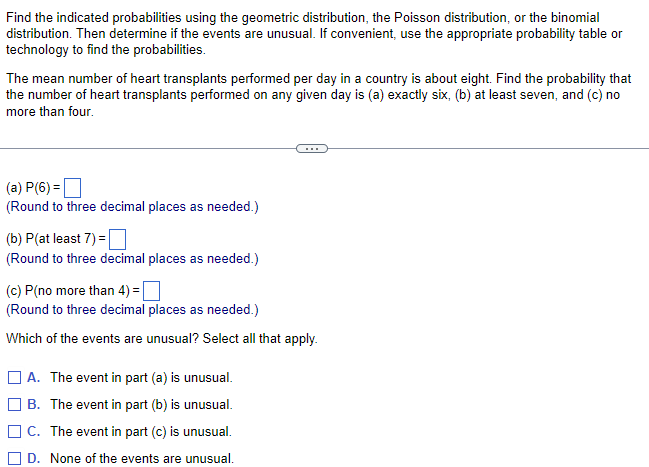 Solved Find the indicated probabilities using the geometric | Chegg.com