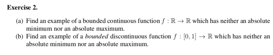 Solved Exercise 2. (a) Find an example of a bounded | Chegg.com