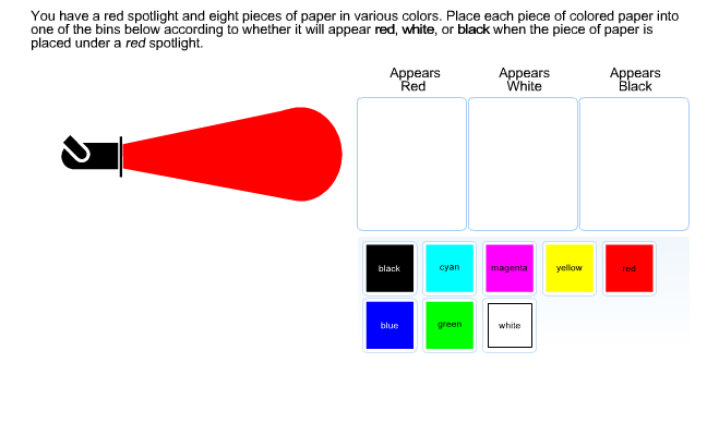 Solved You have a RED spotlight and eight pieces of paper in | Chegg.com