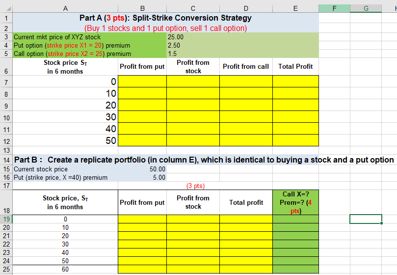 Solved Part B : Create a replicate portfolio (in column E ), | Chegg.com
