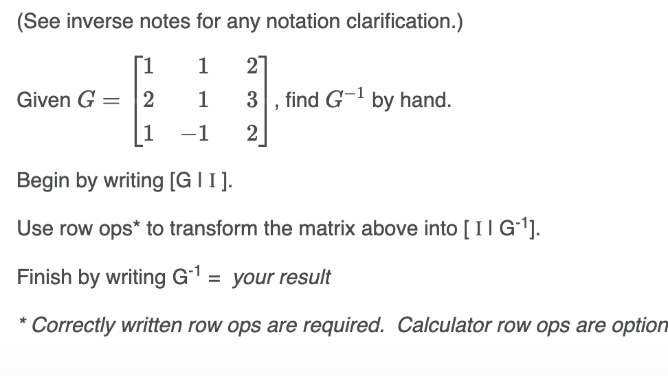 Solved (See inverse notes for any notation clarification.) | Chegg.com