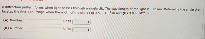 Solved diffraction pattern forms when light passes through a | Chegg.com