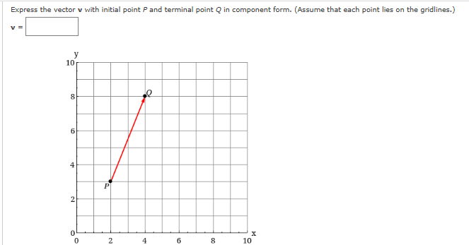 Solved Express the vector v with initial point P and | Chegg.com