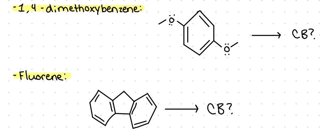 Solved −1,4-dimethoxybenzene: CB ? - Fluorene: | Chegg.com