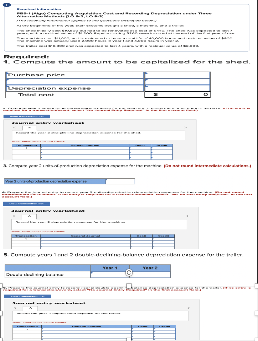 Solved Required information PB9-1 (Algo) Computing | Chegg.com