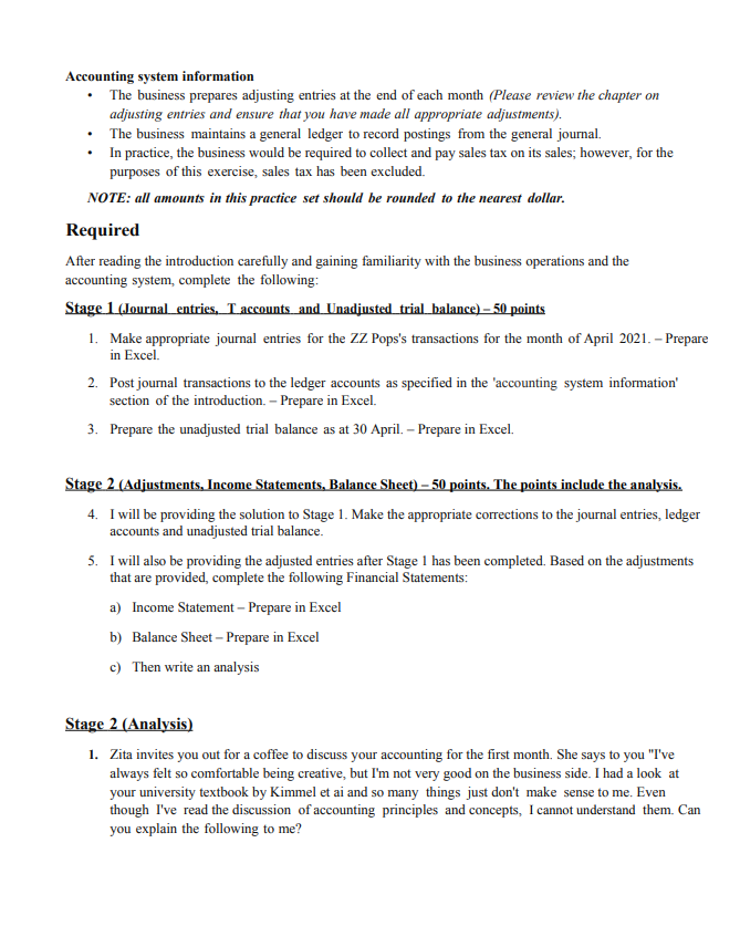 Solved ZZ POPS ICE-CREAM Introduction The objective of this | Chegg.com