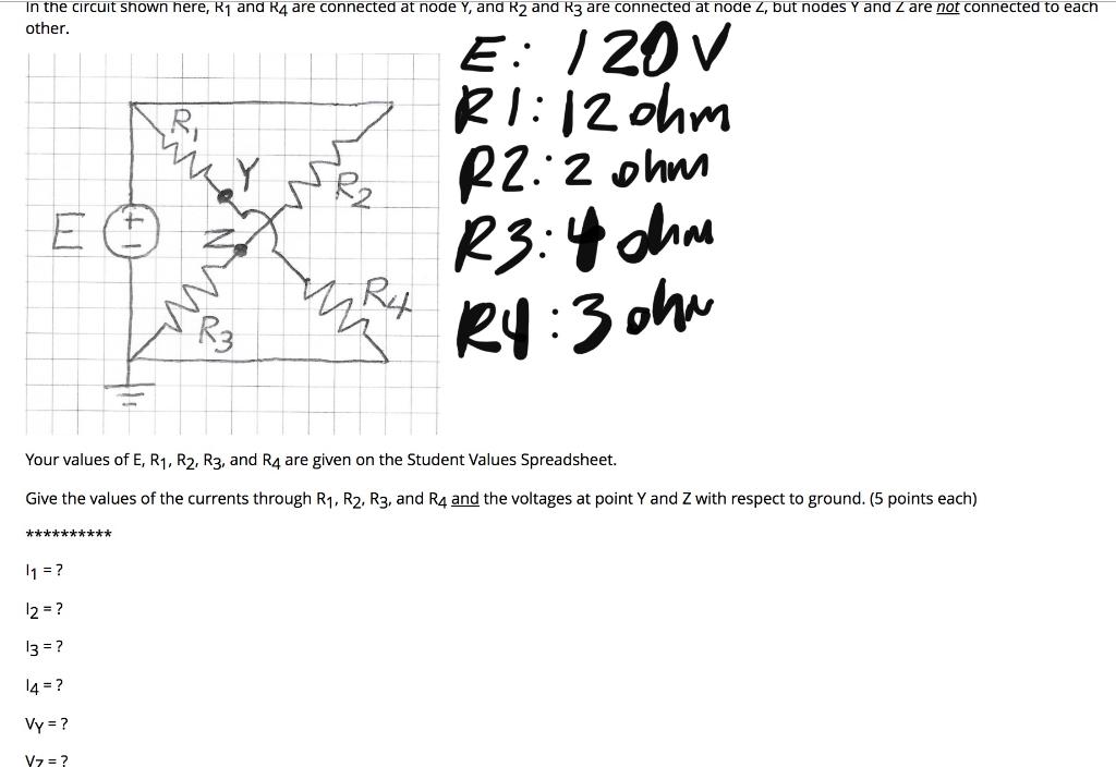 Solved In the circuit shown here, R1 and R4 are connected at | Chegg.com