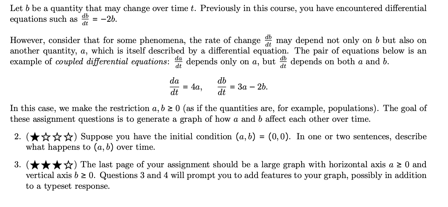 Solved Let b be a quantity that may change over time t. | Chegg.com