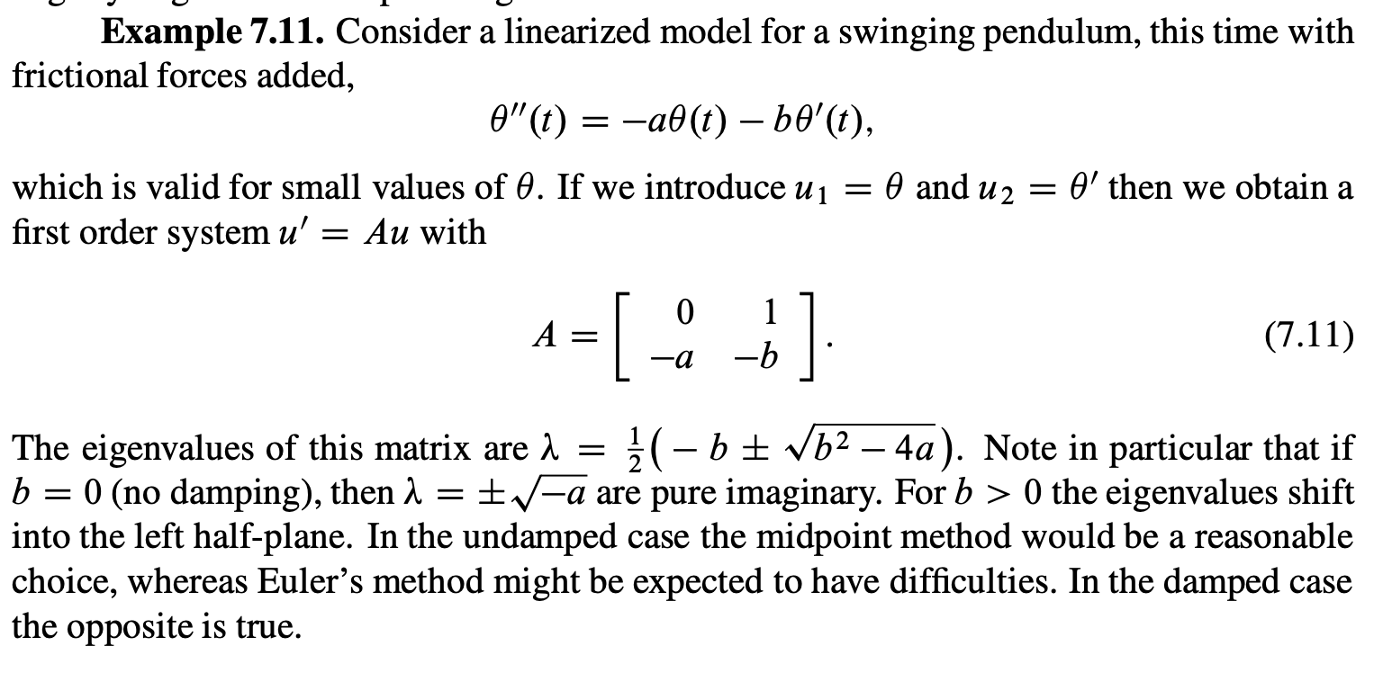 a Example 7.11. Consider a linearized model for a | Chegg.com