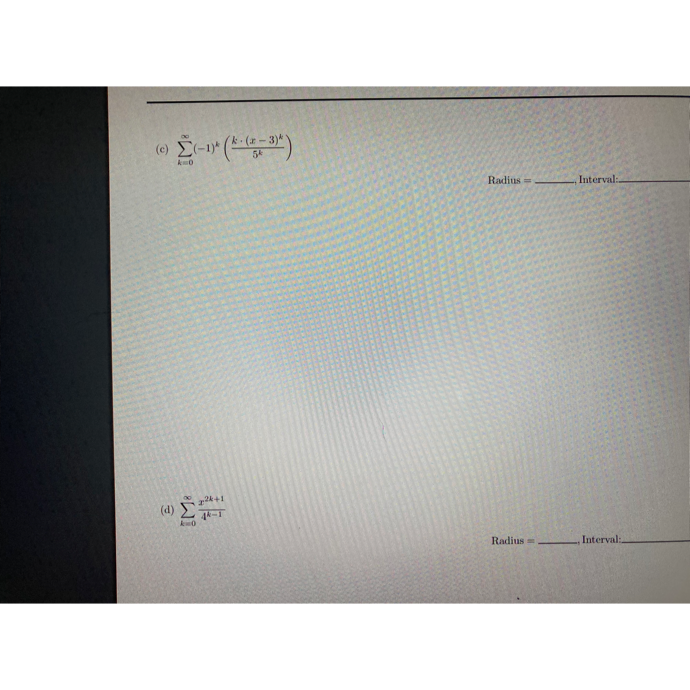 Solved Find the radius and interval of convergence for these | Chegg.com